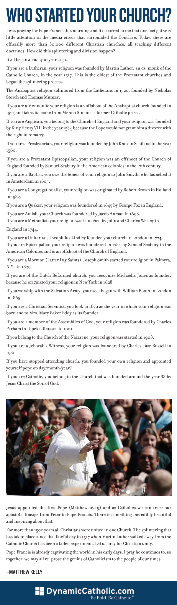 Who Started Your Church? – Family Formation