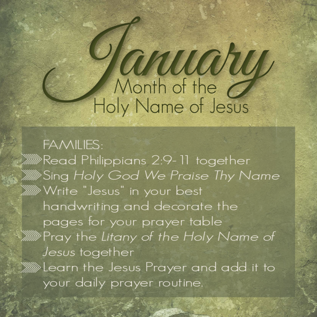 Devotion to the Holy Name of Jesus – Family Formation