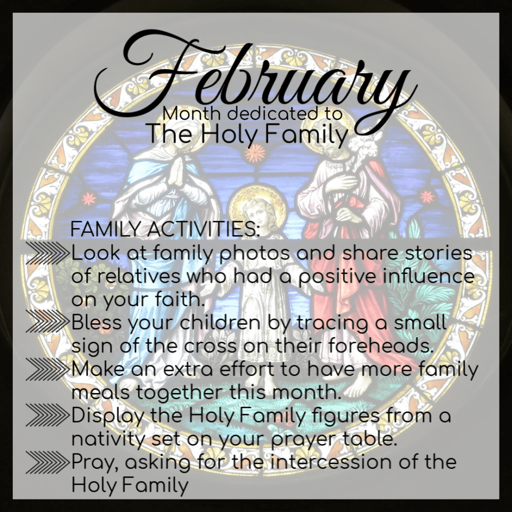 February – dedicated to the Holy Family – Family Formation