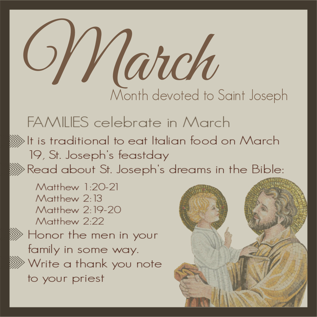 March – dedicated to St. Joseph – Family Formation